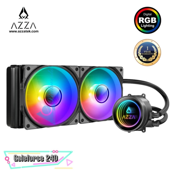 AZZA GALEFORCE ARGB CPU Liquid Cooler LCAZ-240C-ARGB สินคัารับประกัน 1 ...