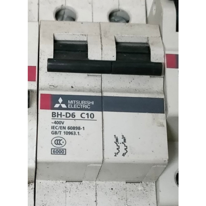 MITSUBISHI Miniature Circuit Breaker มิซซูบิชิ BH-D6 C6 C10 2Pole 10A ...