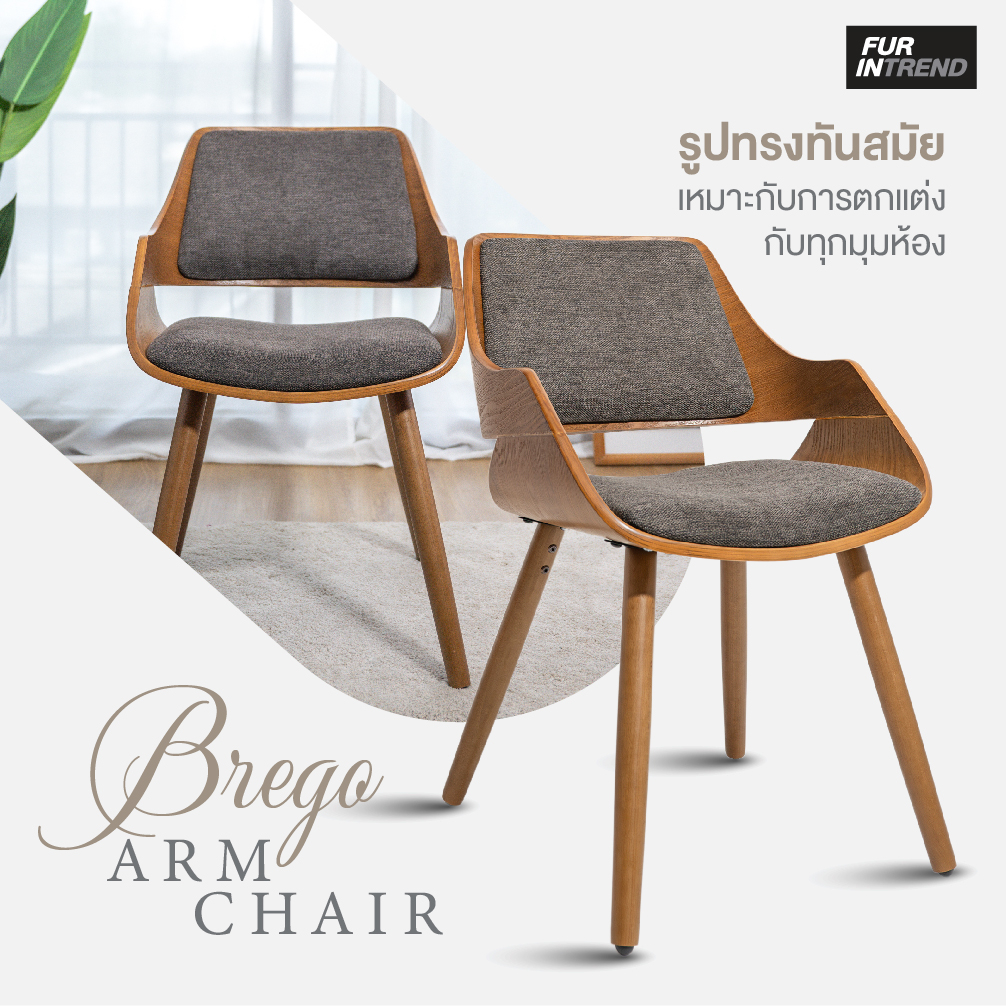 Furintrend Armchair เก้าอี้อาร์มแชร์ รุ่น BREGO | Shopee Thailand