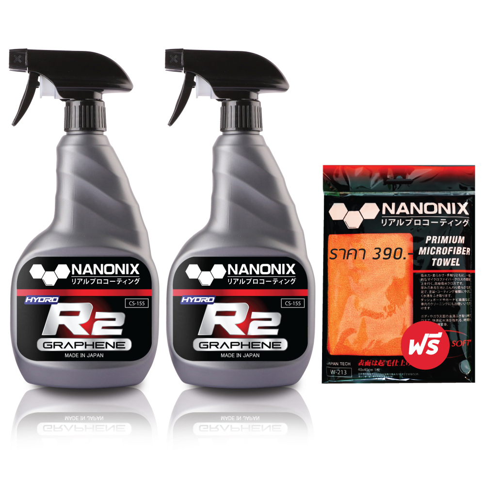 เคลือบแก้วกราฟีนแบบสเปรย์ NANONIX R2 SET A (R2x2+ผ้า 1) Graphene ...