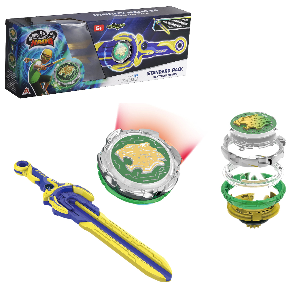 Infinity Nado 6 Standard Pack - Lightning Leopard ของเล่นนาโด้ดาบลูกข่างรุ่นมาตรฐานไลท์นิ่งเลพเพ ...
