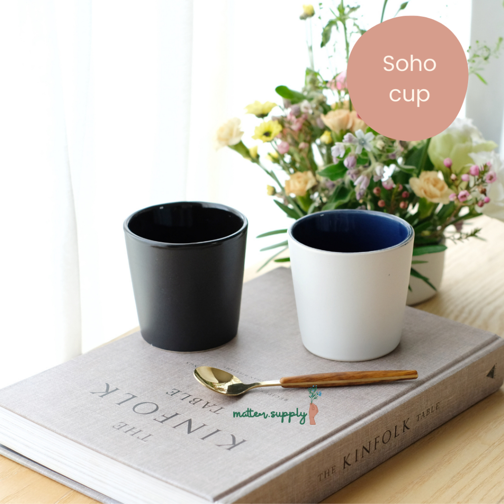 Soho cup แก้ว เซรามิค ไม่มีหู ชา กาแฟ ร้อน เย็น เข้า ไมโครเวฟ เครื่อง ...