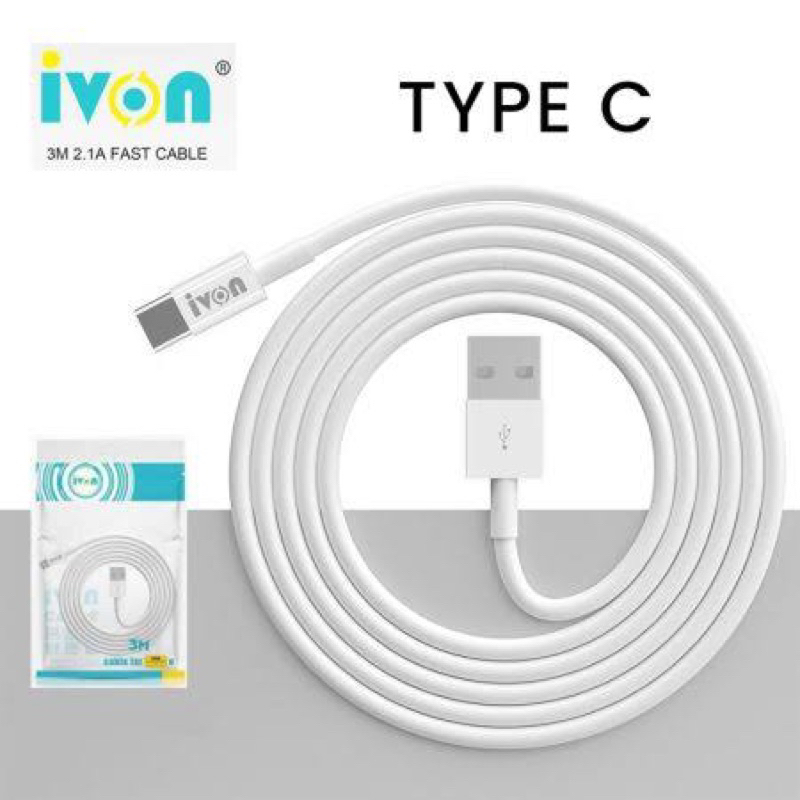 สายชาร์จ USB type C ยาว 3 เมตร - ivon CA72 | Shopee Thailand