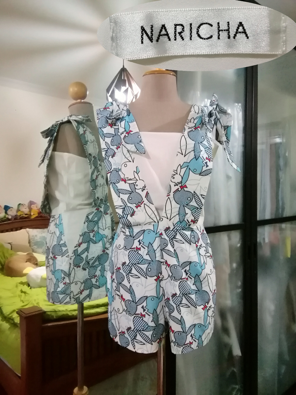 playboy จั๊มสูทขาสั้น งานป้าย naricha | Shopee Thailand