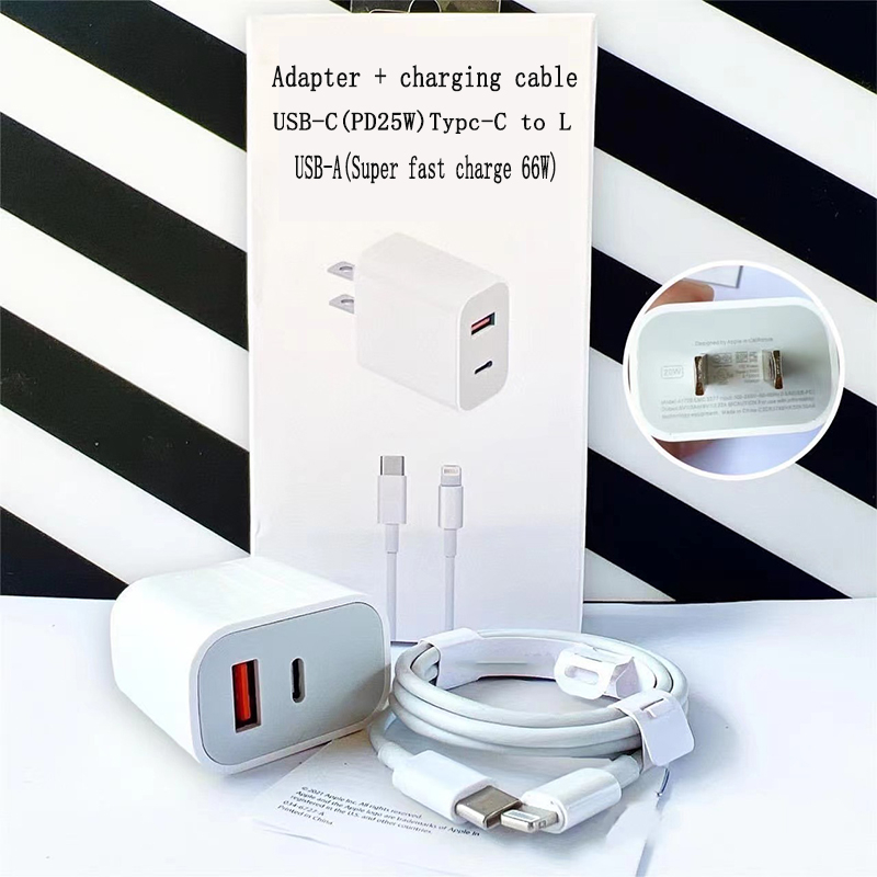 อะแดปเตอร์ A+C (66W super fast charge) PD fast charge + 25W สายชาร์จ 3A ...