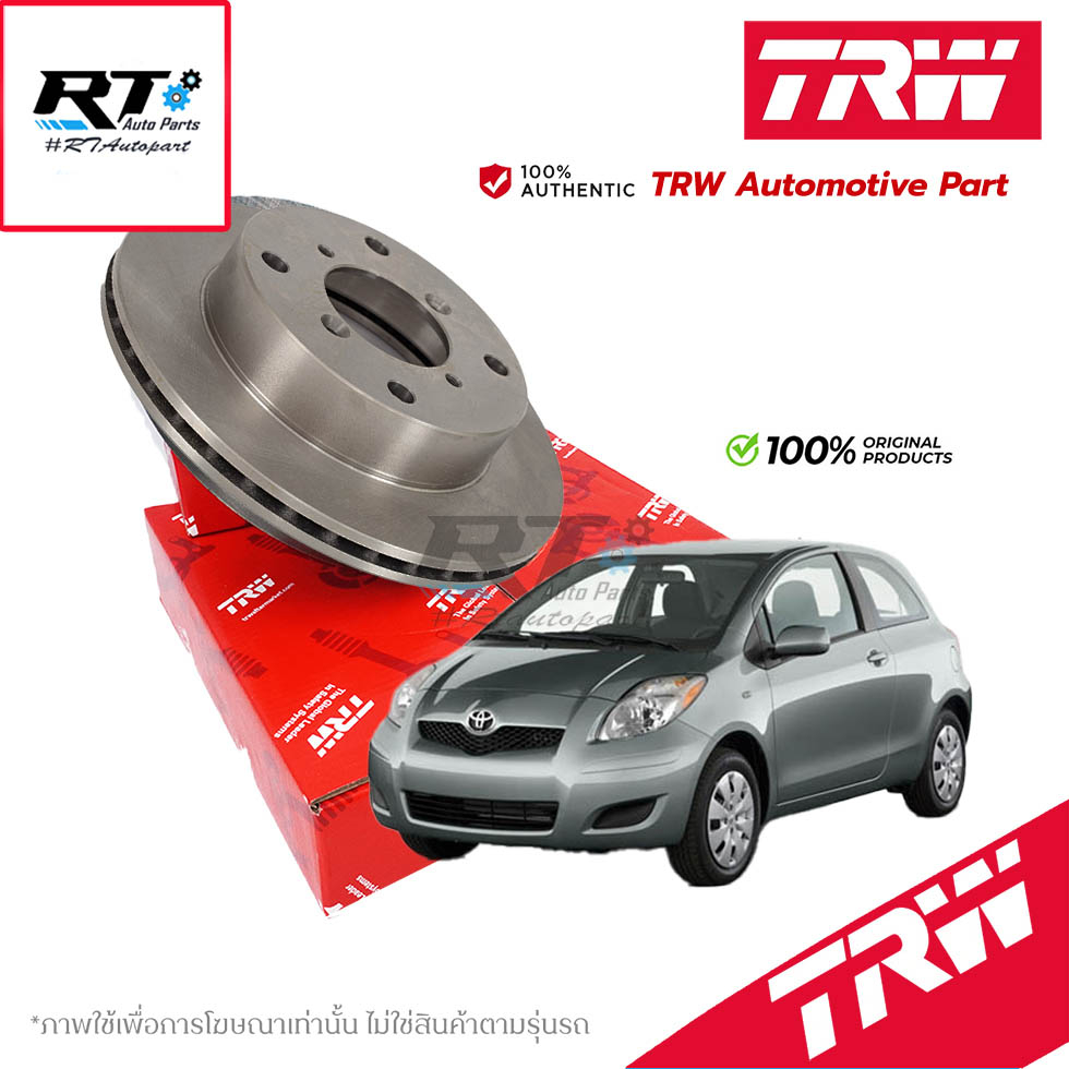 TRW (1แผ่น) จานดิสเบรคหน้า Toyota Vios NCP93 ปี07-13 Yaris NCP91 ปี05-13 รุ่น J E G / จานดิสเบรค ...