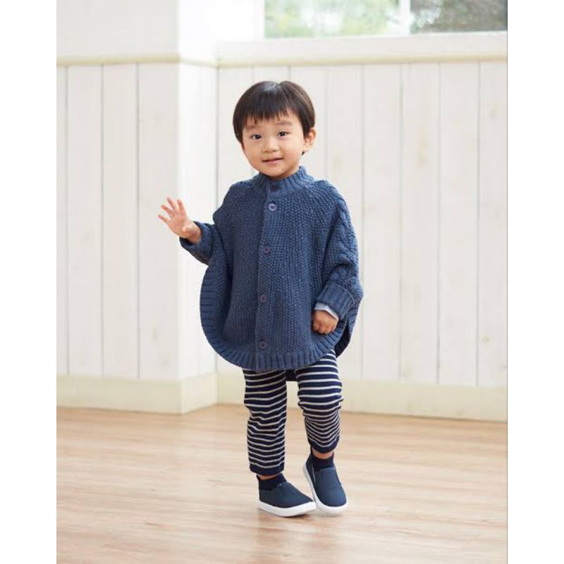 เสื้อไหมพรมเด็ก MUJI: CHILDREN'S ORGANIC COTTON LONG KNIT PONCHO ...