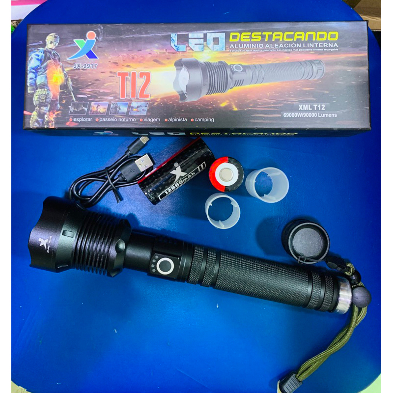 ไฟฉายแรงสูง LED Jx 9913 / 9916 / 9915 สว่างมาก ไฟฉายซูม 3 โหมด XML T12 ...