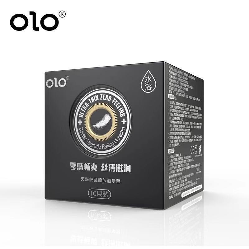 OLO 001 Condoms 50-52-54mm 10pcs ถุงยางอนามัย ถุงยาง (10ชิ้น/1กล่อง) แบบบาง บาง 0.01 มิล ...