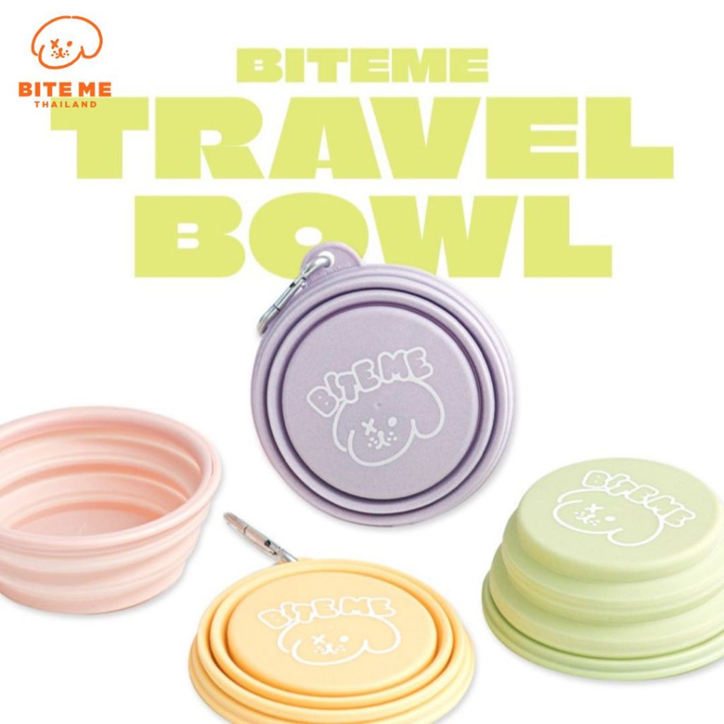 Bite Me Portable Foldable Travel Bowl (Pastel) ถ้วยสำหรับใส่น้ำเเละ ...