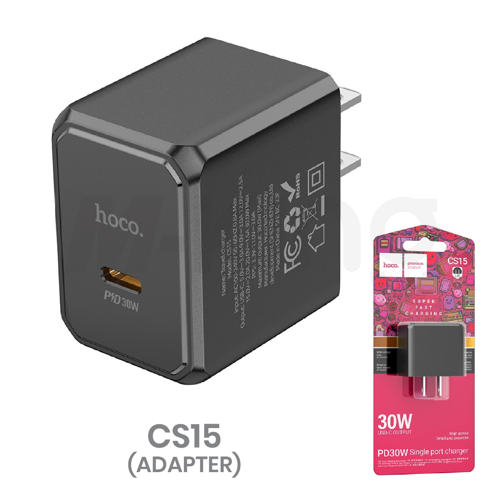 Hoco CS14/ CS15หัวชาร์จเดียว หัวชาร์พร้อมสาย สามารถใช้กับ PD20W/Type-C to Type-C แท้ 100 % ...