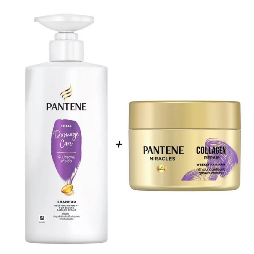 Pantene Pro-V Total Damage Care Set (Shampoo 380ml +Treatments 170ml ...