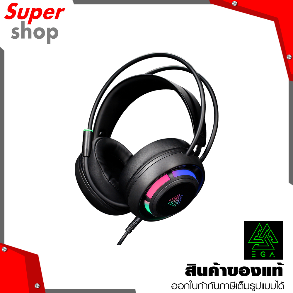 EGA หูฟังสำหรับเกมมิ่ง Gaming Headset รุ่น TYPE H12 สีดำ เสียงเสมือน 7. ...