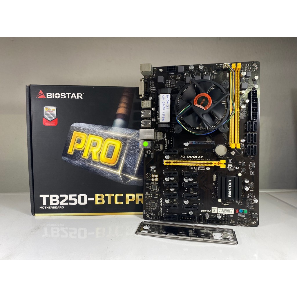ชุดเซ็ตซีพียู+บอร์ด CPU (เลือกได้) + MB BIOSTAR TB250-BTC PRO VER.6.1 ...
