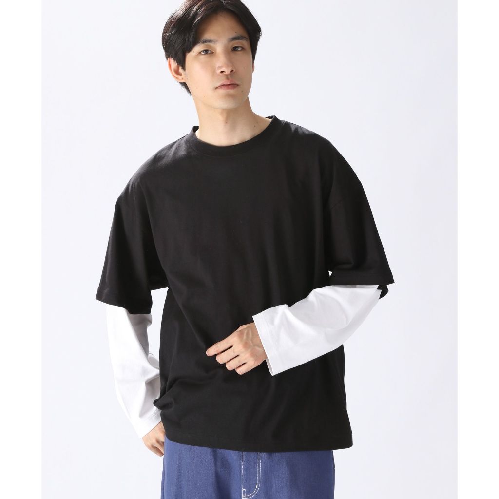 Faux layered long sleeve T-shirt | Shopee Thailand