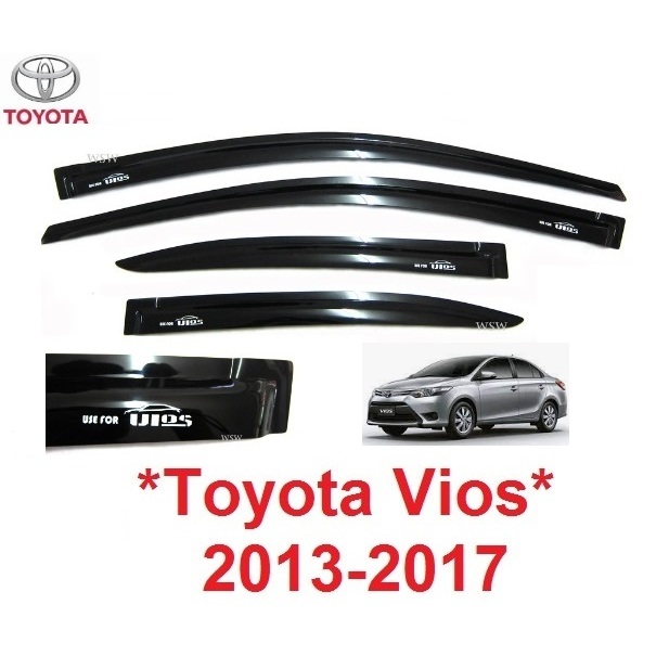สีดำ กันสาด Toyota All New Vios 2013 - 2017 รถยนต์ โตโยต้า วีออส ...
