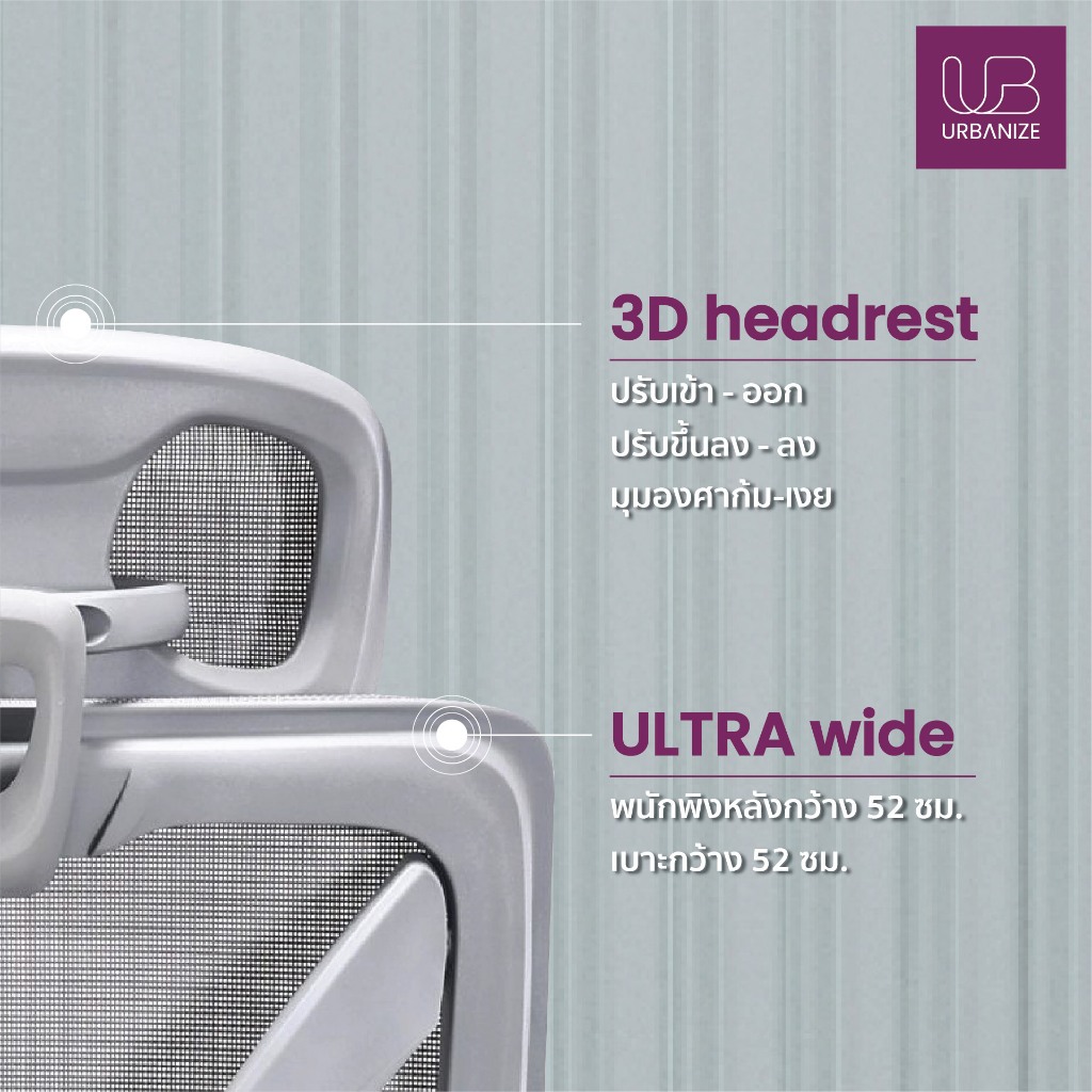 [สินค้าล็อตใหม่พร้อมส่ง] Urbanize เก้าอี้ทำงานรุ่น Astro นวัตกรรมแห่งปี MAGIC armrest ปรับได้ทุก ...