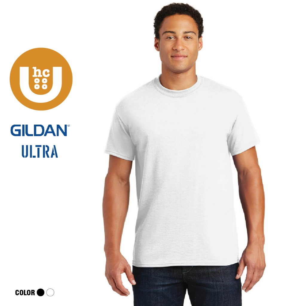 GILDAN Ultra Cotton 100% แท้ S-2XL ขาว ดำ เสื้อยืด unisex | Shopee Thailand
