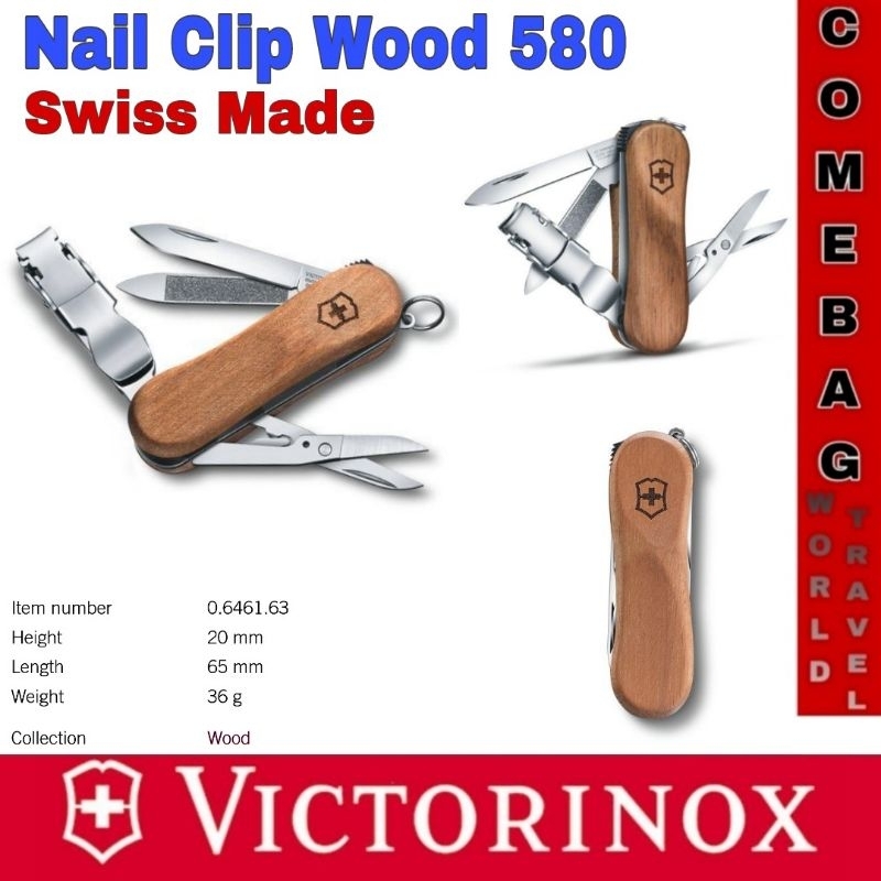 มีดพับVictorinix Nail Clip Wood 580 (6 ฟังก์ชั่น) ของแท้ Swiss Made ...