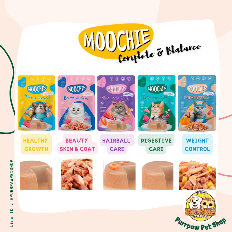 อาหารเปียกแมว MOOCHIE Complete & Balance Nutrition สาอาหารครบถ้วน | Shopee Thailand