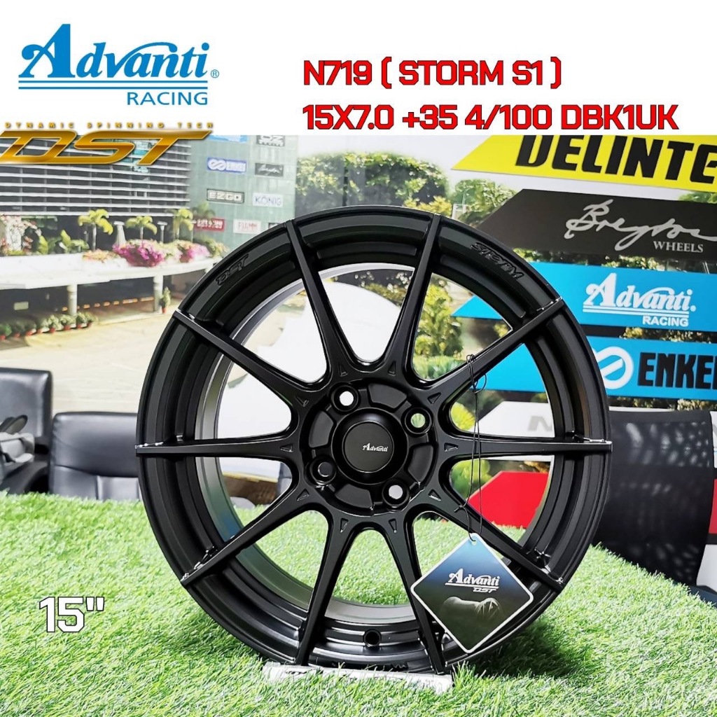 แม็กซ์ใหม่ Advanti N719 สีดำด้าน ขนาด 7-15นิ้ว 4รู100 Offset35 | Shopee ...