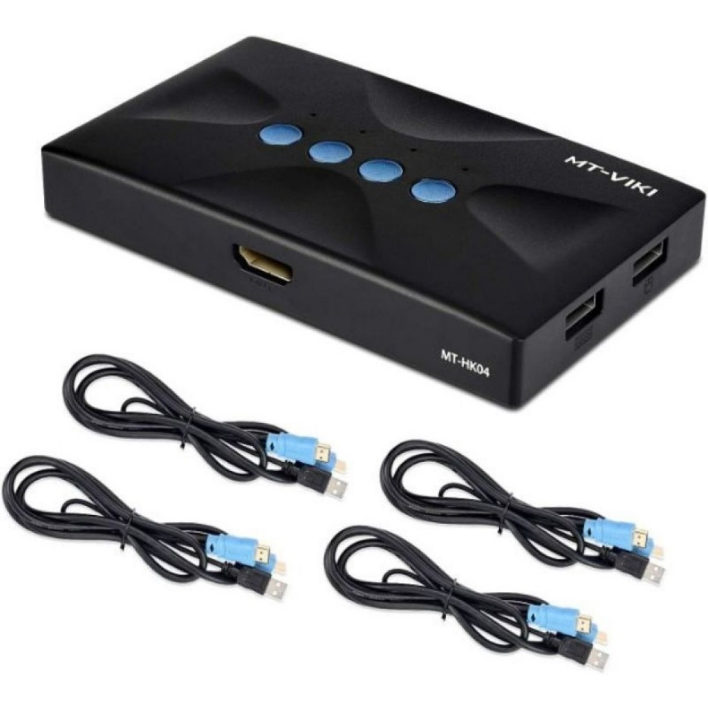 MT-VIKI 4k HDMI 4 port usb2.0 hdmi kvm switch with kvm cable มีให้เลือก 2 รุ่น ส่งจากไทย ...