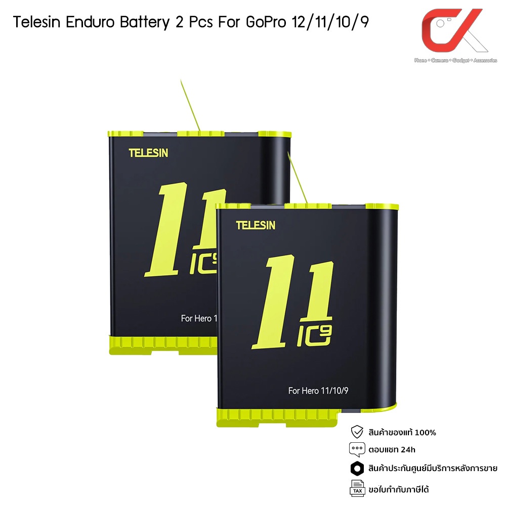 Telesin Enduro Battery 1750mAh GoPro Hero 12 11 10 9 แบตโกโปร | Shopee ...