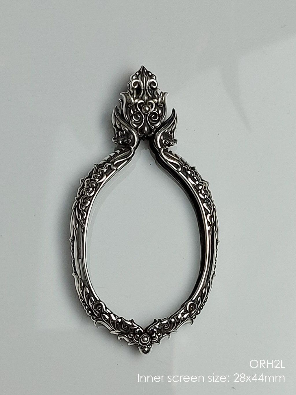 ORH2LSilver925 Oval Silver925 amulet casing inner size 28x44mm กรอบพระ ...