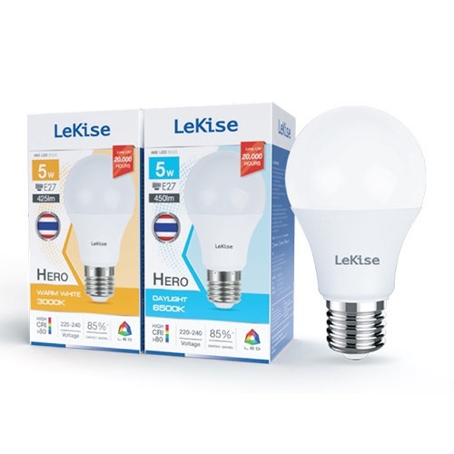 หลอดไฟ LED รุ่น A60HERO-5W 9W 12W 15Wวอร์มไวท์ Lekise | Shopee Thailand