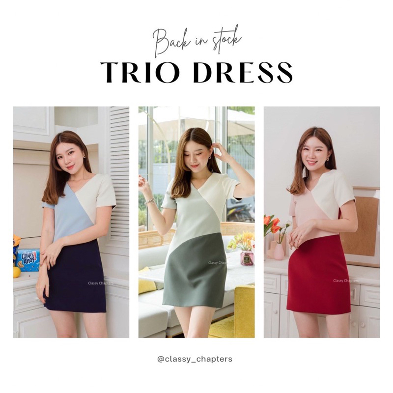 Trio dress (เดรสทรงเอ) | Shopee Thailand