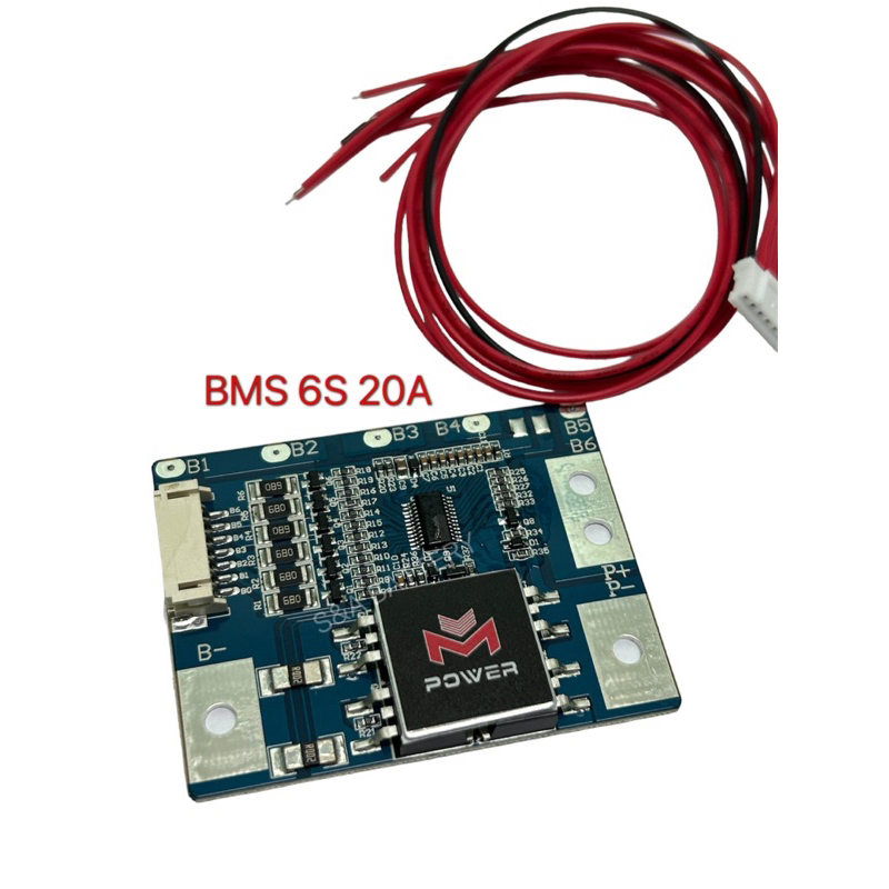 สินค้า BMS 6S 20A M POWER (มีซิ้งระบายความร้อนพร้อมสาย) ใช้กับแบตเตอรี่ ...