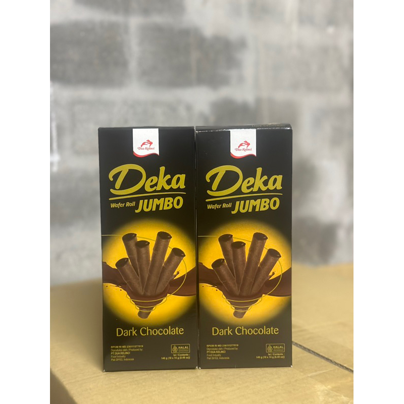 เวเฟอร์แท่งสอดไส้ดาร์กช็อกโกแลต(Deka Jumbo) 1 กล่อง บรรจุ 10 ชิ้น | Shopee Thailand