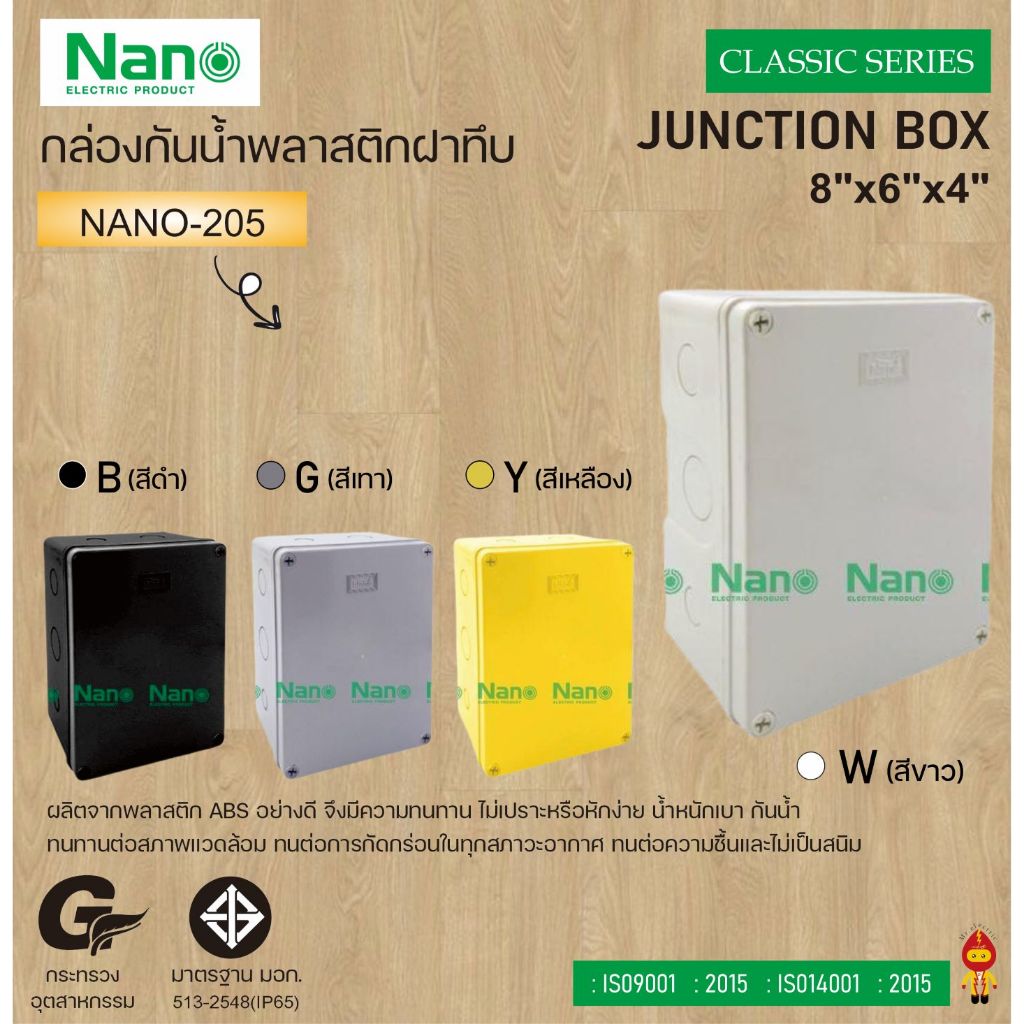 NANO กล่องพลาสติกกันน้ำ ฝากล่องทึบ NANO-205W (สีขาว) / NANO-205B (สีดำ ...