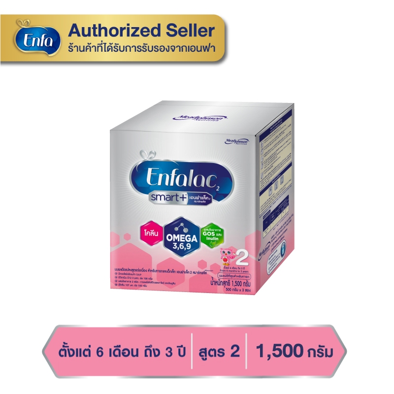 นม เอนฟา แล็ค สมาร์ทพลัส นม สูตร 2 นมผง เด็ก ขนาด 1500 กรัม Enfa lac ...