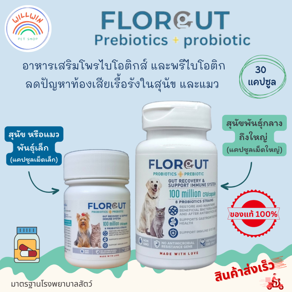 Florgut Probiotic อาหารเสริมโพรไบโอติกส์และพรีไบโอติก ลดปัญหาท้องเสีย ...