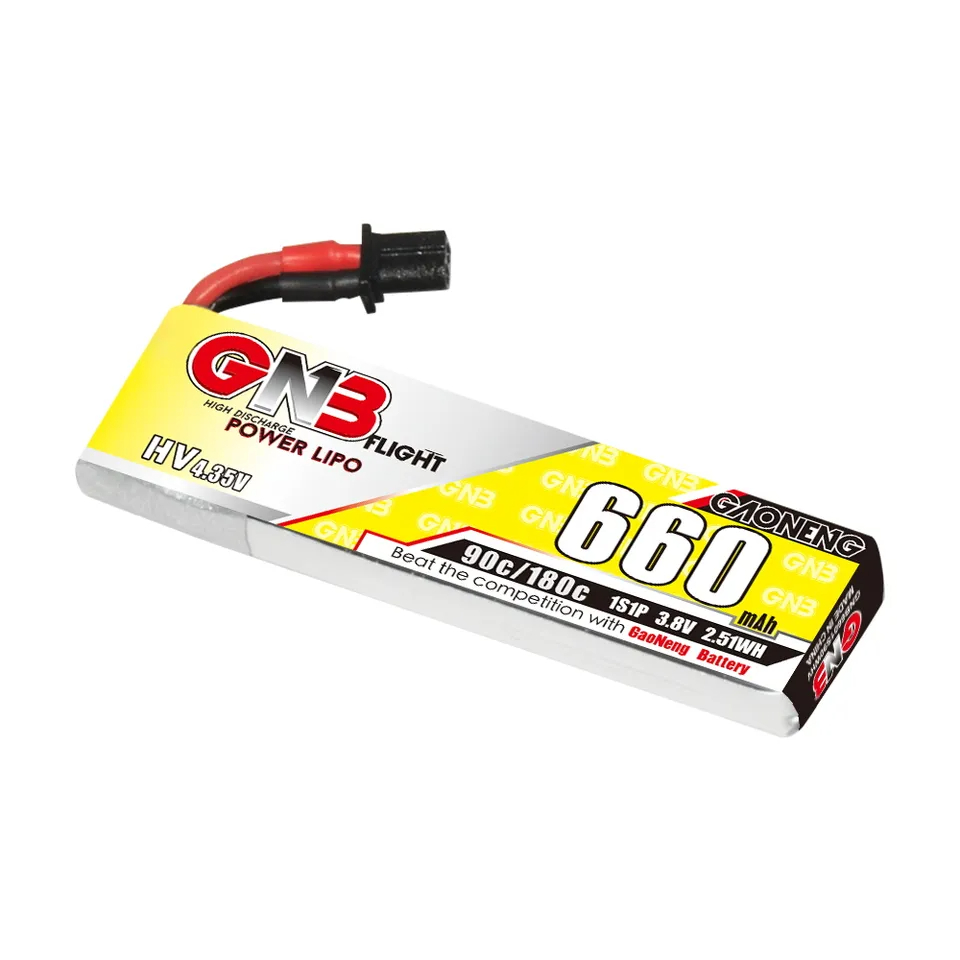 แบตเตอรี่โดรน FPV GAONENG GNB 1S 3.8V HV 660MAH 90C A30 Connector RC ...