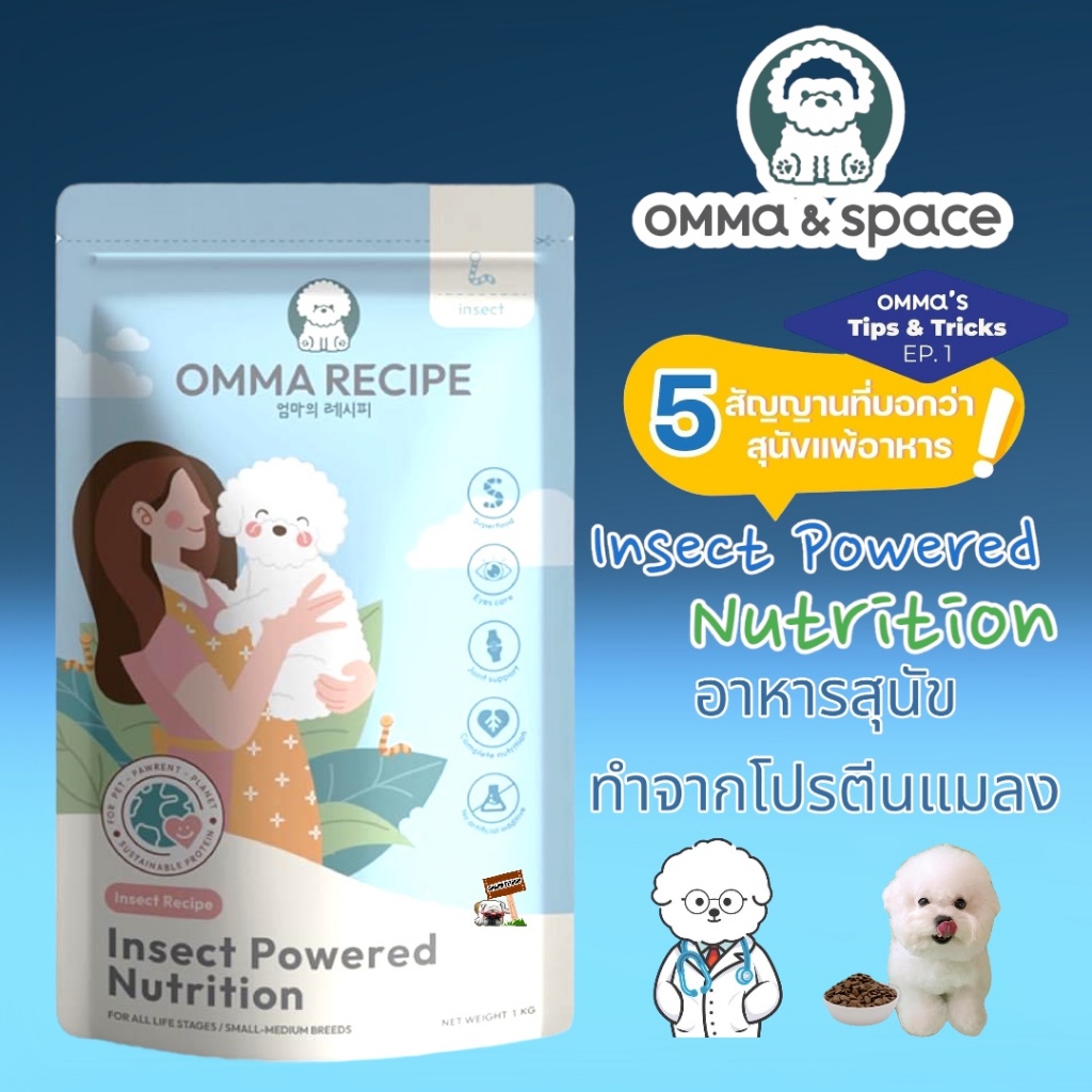 Omma Recipe - Insect Powered Dog Food 1kg Exp.02/2026 อาหารสุนัข ผลิต ...
