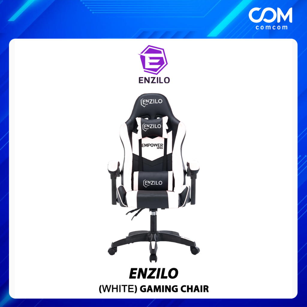 GAMING CHAIR ENZILO BY COMCOM ( WHITE ) | Shopee Thailand