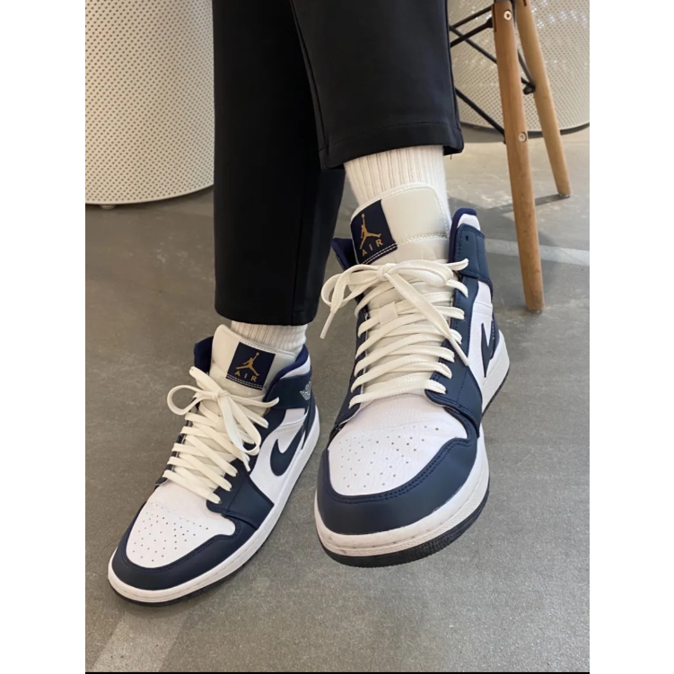 Nike Air Jordan 1 Mid Obsidian ออบซิเดียน ของแท้ 100 % รองเท้าผ้าใบ ...