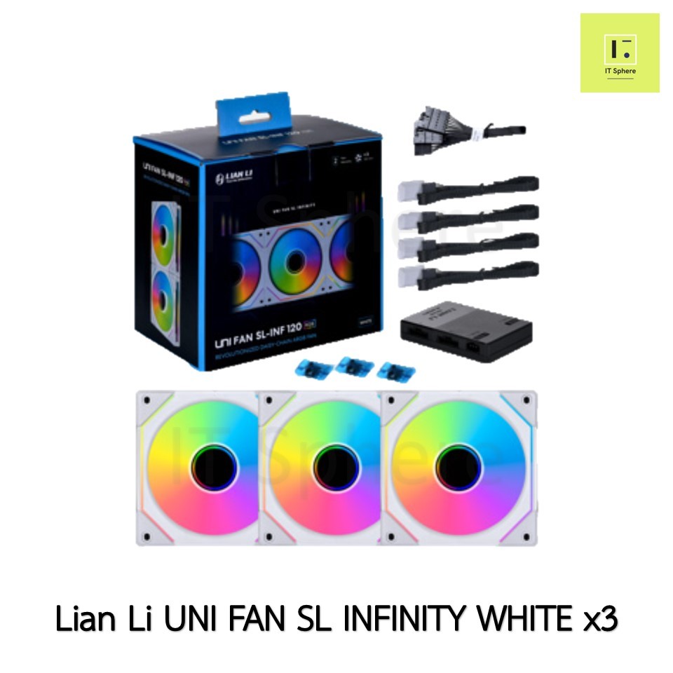 [SL-INF] พัดลมเคส Lian Li UNI FAN SL INFINITY rgb BLACK WHITE สีขาว สี ...