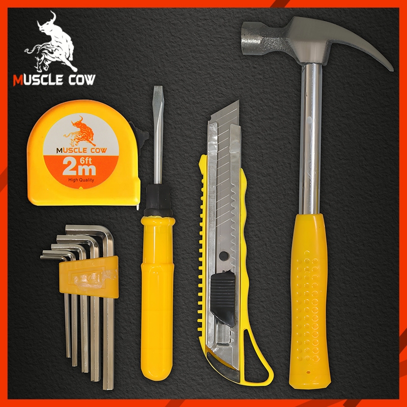 Muscle Cow ชุดเครื่องมือช่าง 5 ชิ้น ไขควง ประแจอัลเลน คัตเตอร์ ค้อน ...