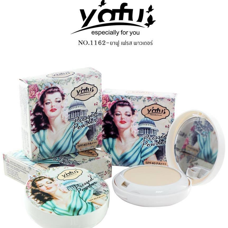 แป้ง Yafu 1162 มี3 เฉดสี Floral Whitening Flawless Powder Foundation แป้งทาหน้าผสมกันแดด SPF40PA ...