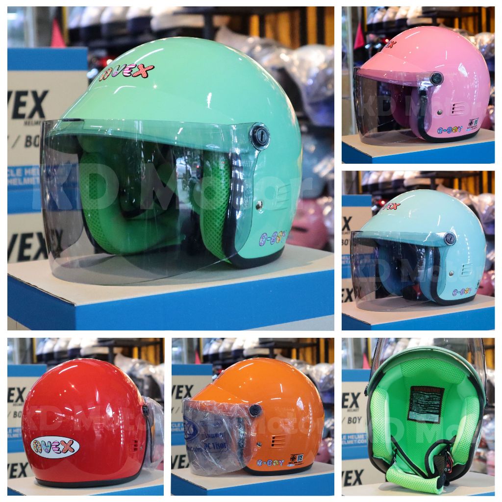 หมวกกันน็อคเด็กแบบเต็มใบ Avex B-boy พร้อมชิลด์สีเทา ขนาดรอบหัวไม่เกิน 54 cm | Shopee Thailand