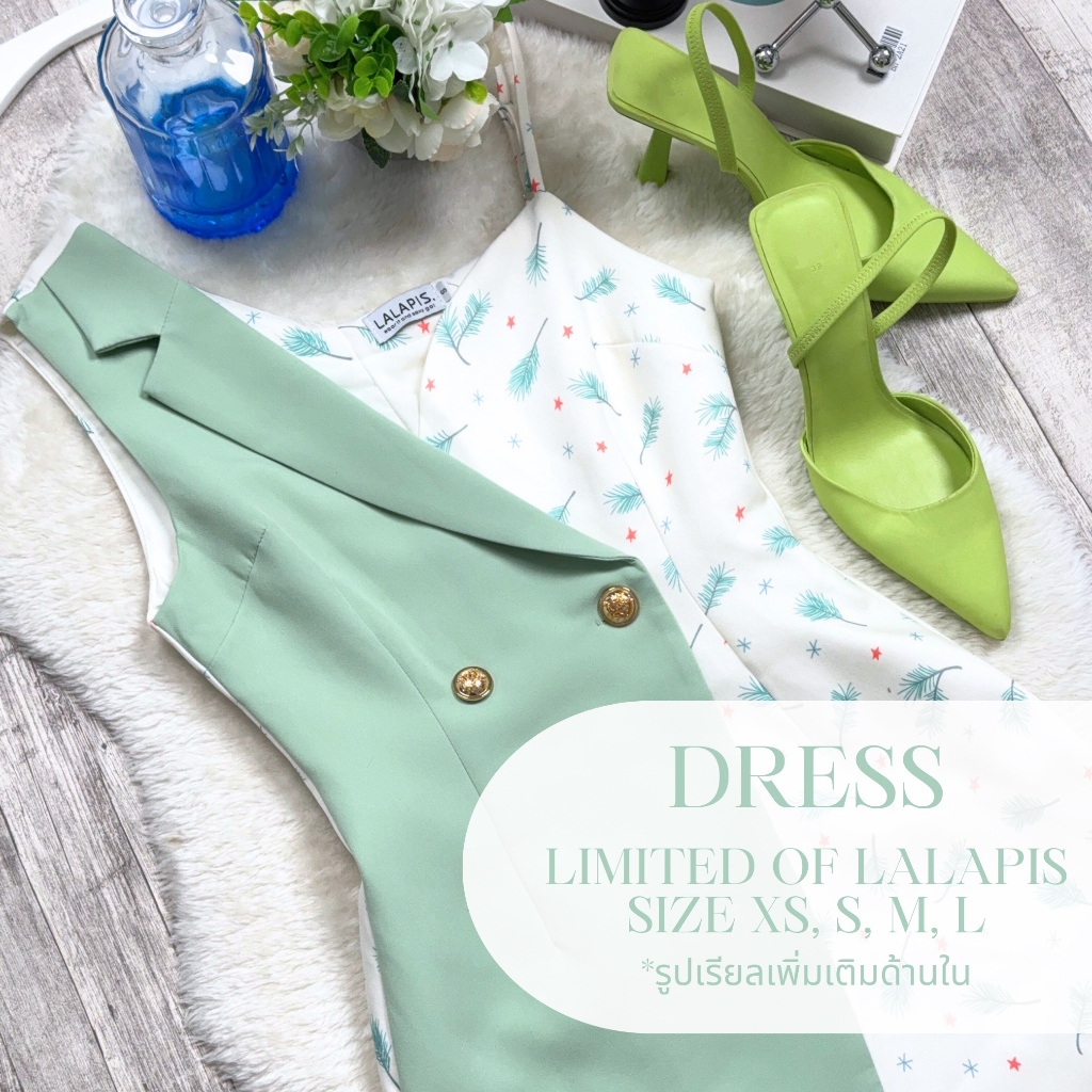 DRESSLP106 - เดรสมิกซ์สูทสายเดี่ยวเดย์ไนท์ LALAPIS | Shopee Thailand