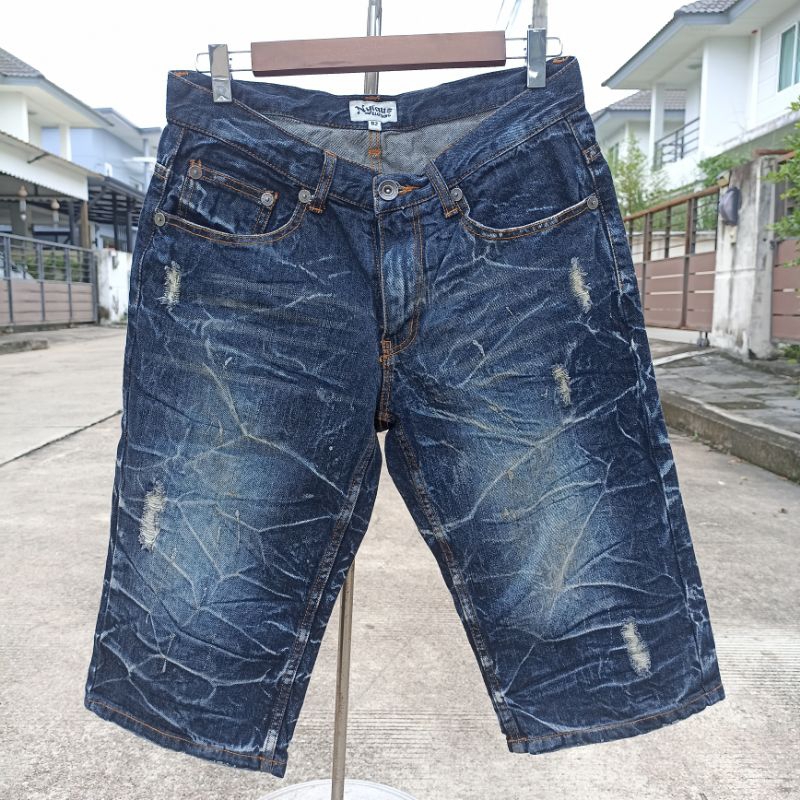 NYLAUS >> เอววัดจริง 31" กางเกงยีนส์ ยีนส์ขาสั้น มือสองญี่ปุ่น | Shopee Thailand