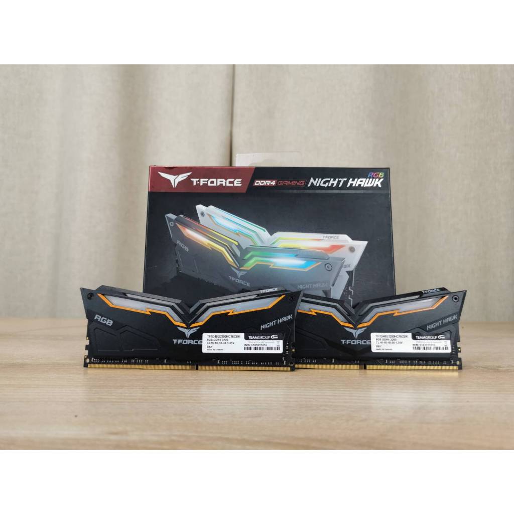 แรม(RAM) DDR4 TEAM Nighthawk 16gb bus3200 RGB (8GB * 2) มี 2 สี ...