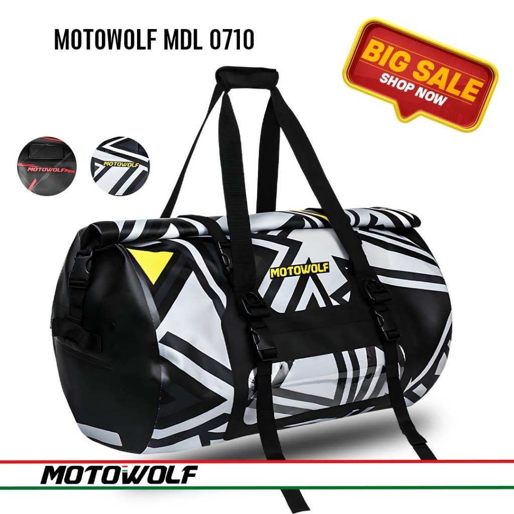 MOTOWOLF MDL 0710 กระเป๋ากันน้ำมัดท้ายรถมอเตอร์ไซค์ ขนาด 66L | Shopee Thailand