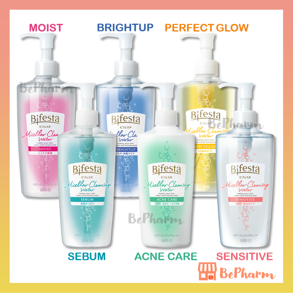 Bifesta Micellar Cleansing Water 400 ml (6 สูตร) Acne care Sebum ...