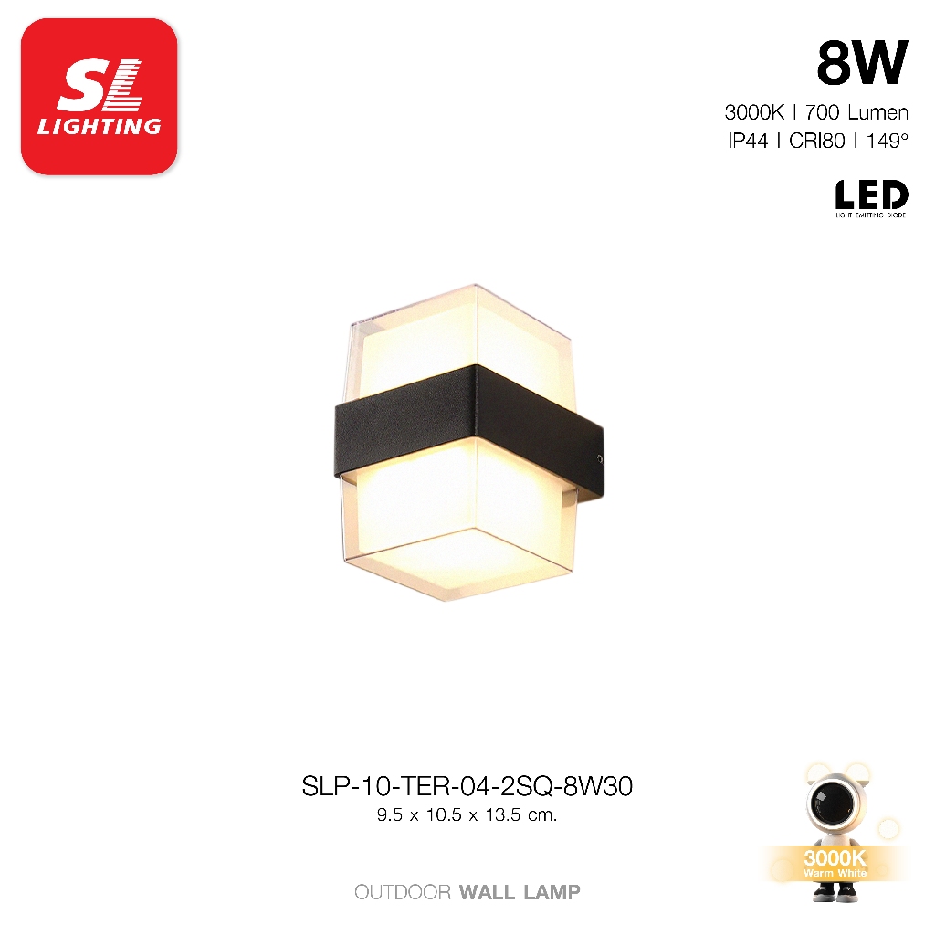 SL LIGHTING | Outer Space โคมไฟติดผนังภายนอก LED 8W 3000K วัสดุ ABS รุ่น 10-TER-8W30 (กลม ...