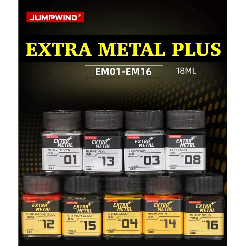 JUMPWIND EXTRA METAL PLUS METALLIC สีเมทัลลิค EM 01-16 สีอะคริลิคแลคเก ...